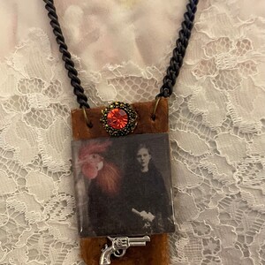 Assemblage Worn Leather Rocker Pendant. Boho Foundobject Jewelry. - Etsy