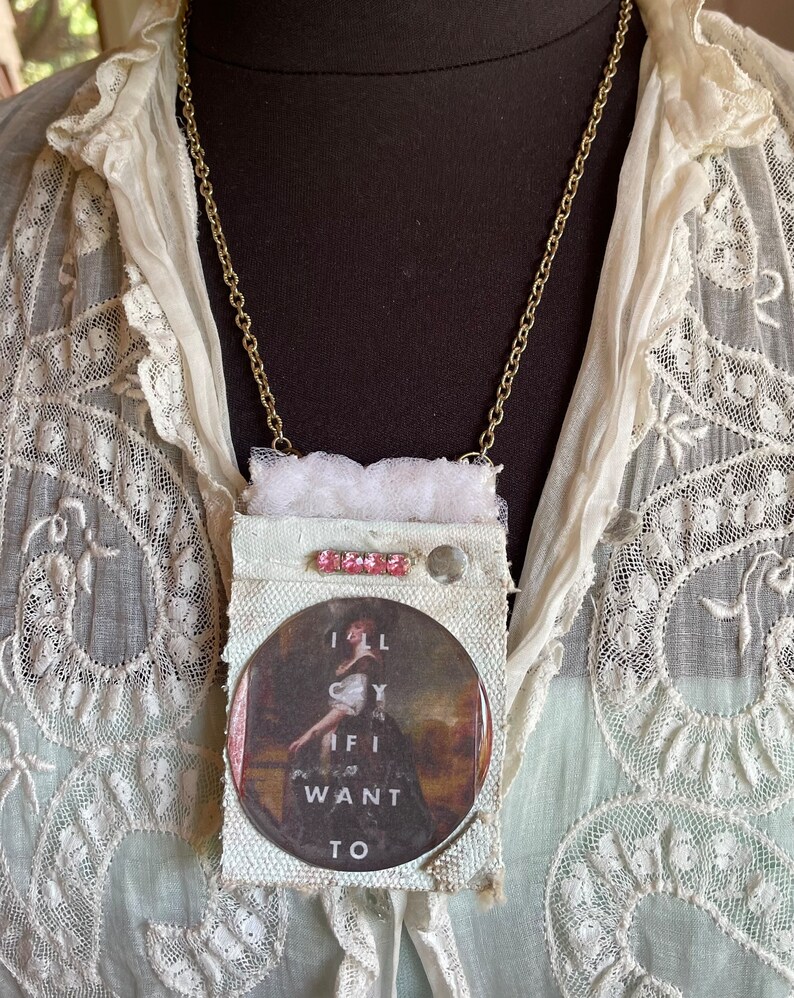 Assemblage, Chic Pendant. Humor Boho Statement Necklace. Foundobject ...