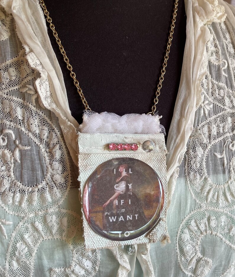 Assemblage, Chic Pendant. Humor Boho Statement Necklace. Foundobject ...