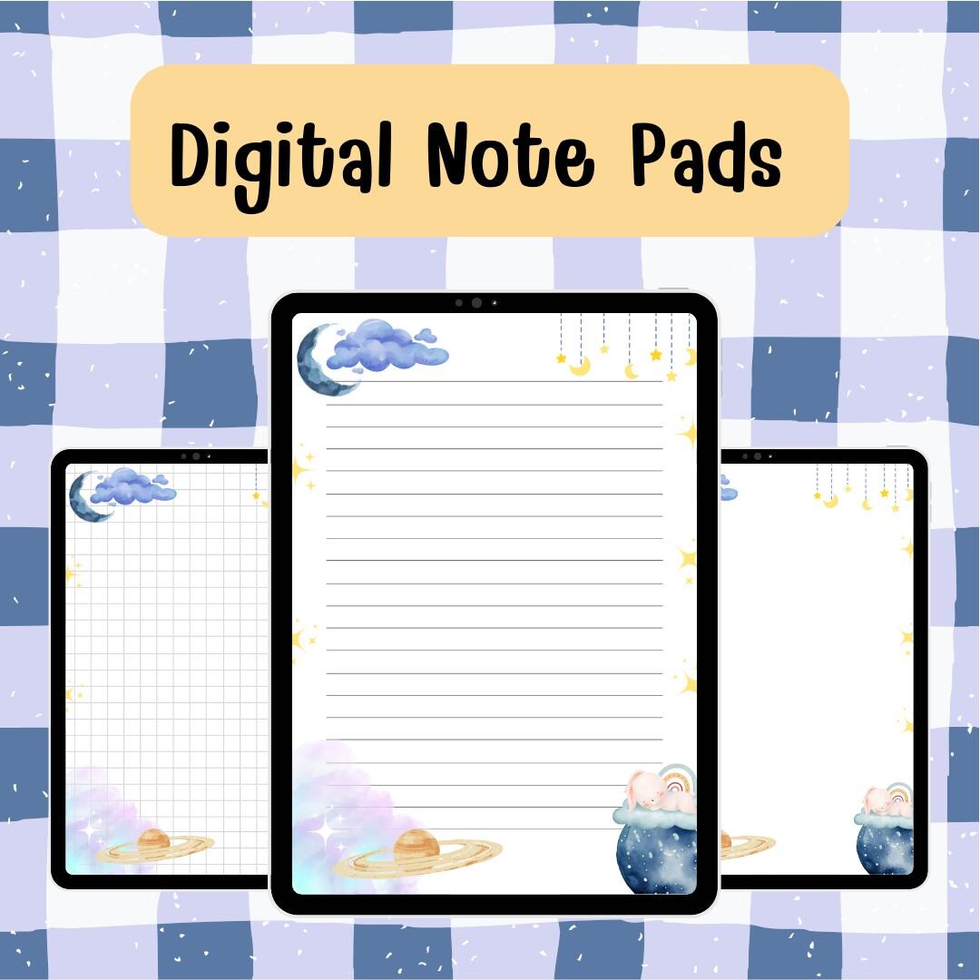The Moon Note Pad, Goodnotes Pad : Printable - Etsy