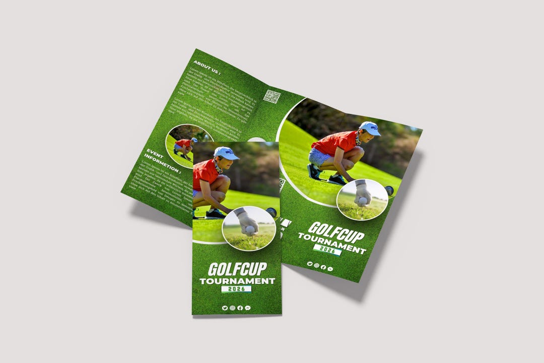 Golf Tournament Trifold Brochure Template Canva Editable Golf Event ...