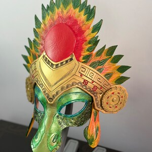 Quetzalcoatl Feathered Serpent Leather Mask - Etsy