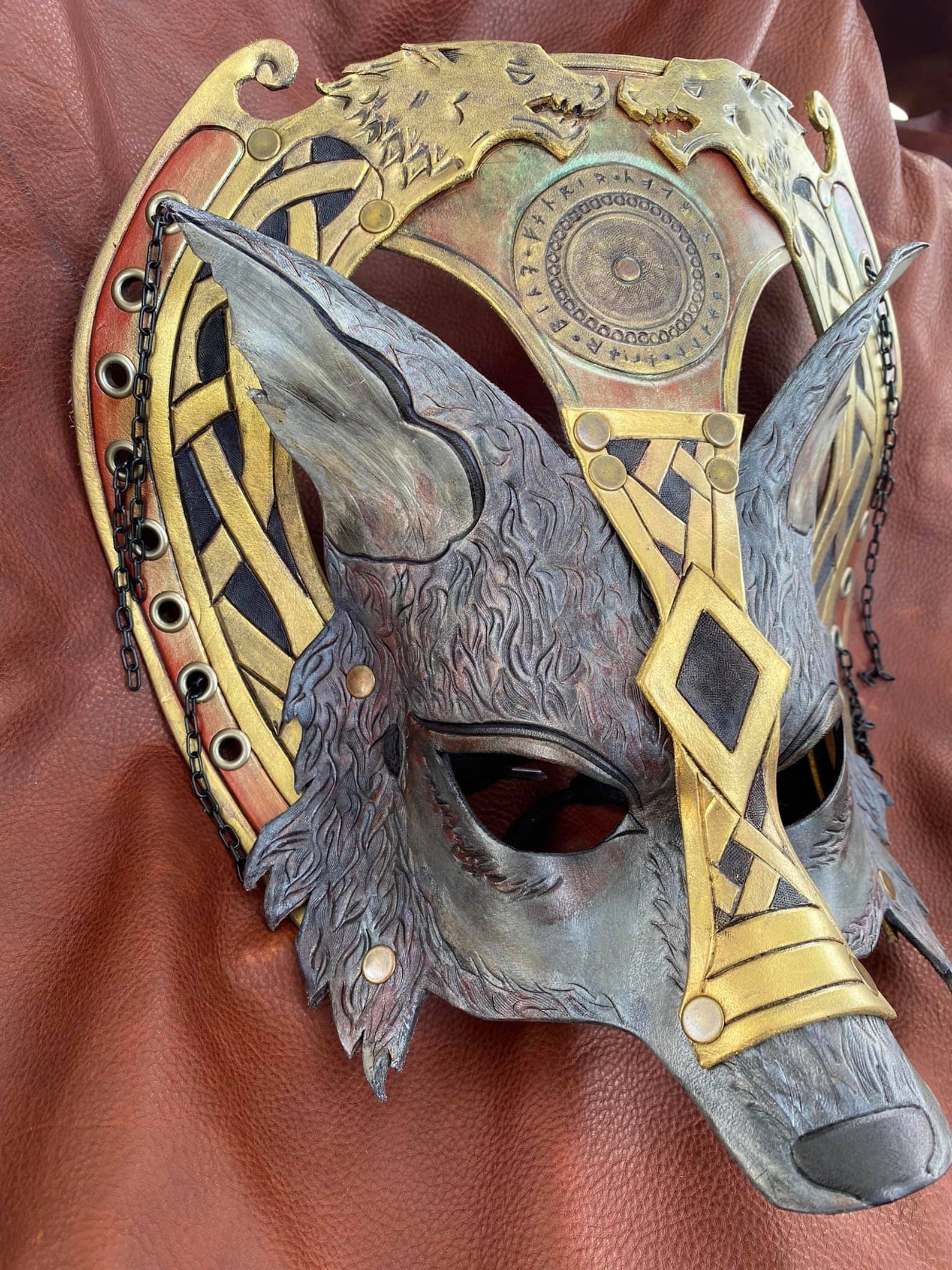 Made to Order: Norse Fenrir Wolf Leather Mask - Etsy