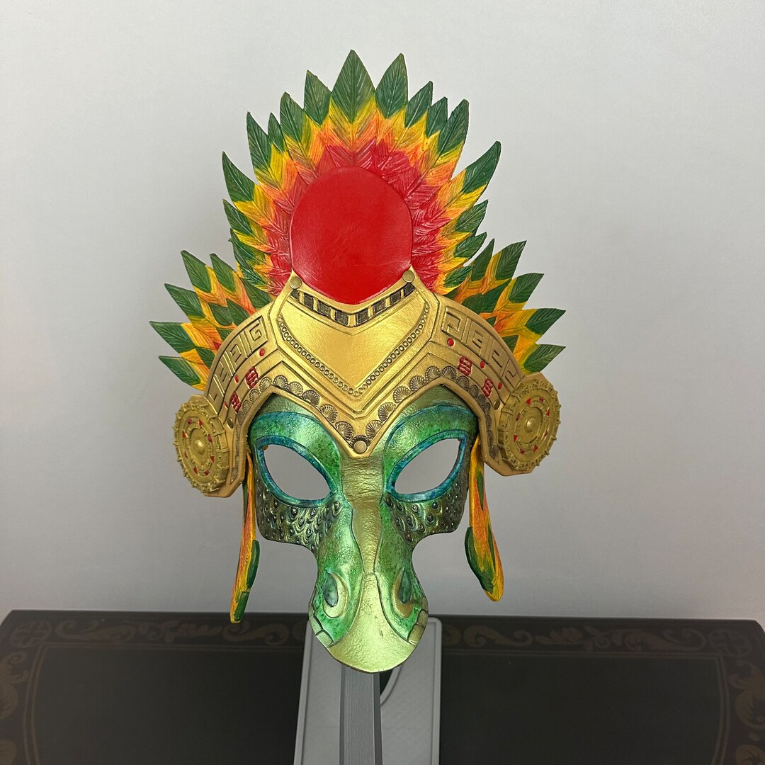 Quetzalcoatl Feathered Serpent Leather Mask - Etsy