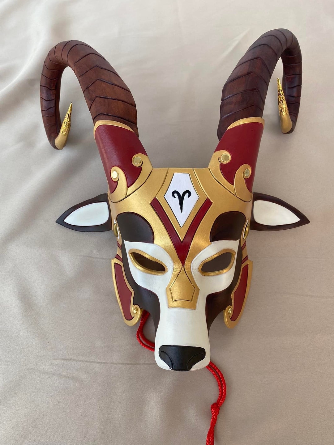 Aries the Ram Zodiac Handmade Leather Mask - Etsy