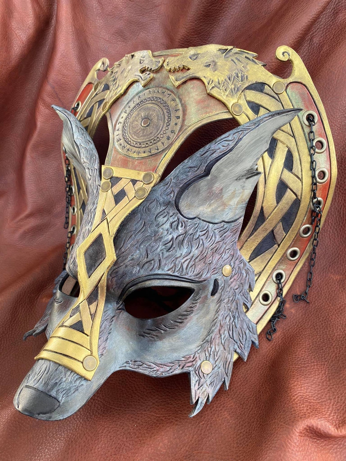 Made to Order: Norse Fenrir Wolf Leather Mask - Etsy