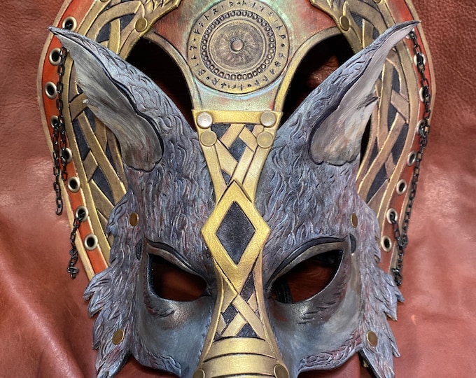 Made to Order: Norse Fenrir Wolf Leather Mask - Etsy