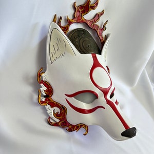 Sun Goddess Amaterasu Okami Leather Wolf Mask - Etsy