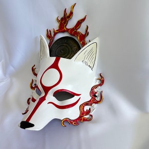 Sun Goddess Amaterasu Okami Leather Wolf Mask - Etsy