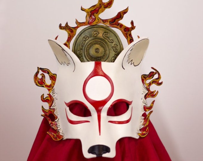 Sun Goddess Amaterasu Okami Leather Wolf Mask - Etsy