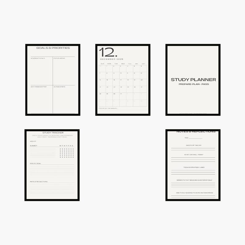 Study Planner A4 | Minimalist Printable Study & Assignment Tracker PDF ...