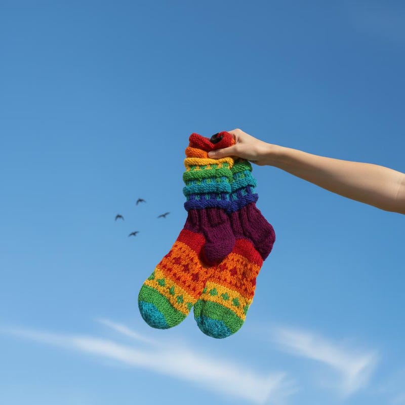 Handmade Rainbow Sock - Etsy