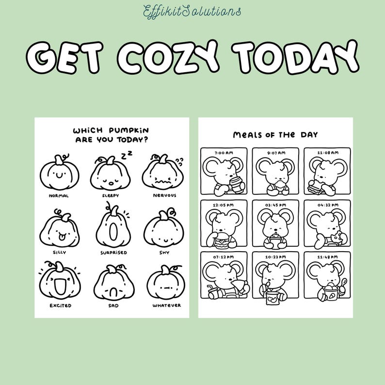 Coco Wyo Cozy Routine Coloring Book | Seasonal Pages (PDF Download) - Etsy