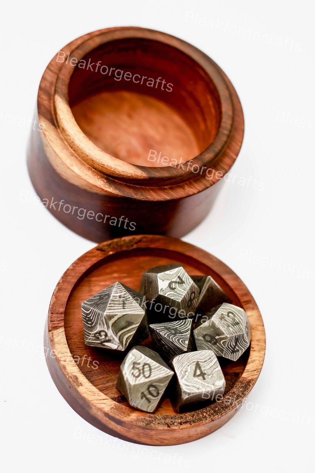 Damascus Steel Dice Set, Hand Forged Dnd Dice, 7 Piece - Etsy