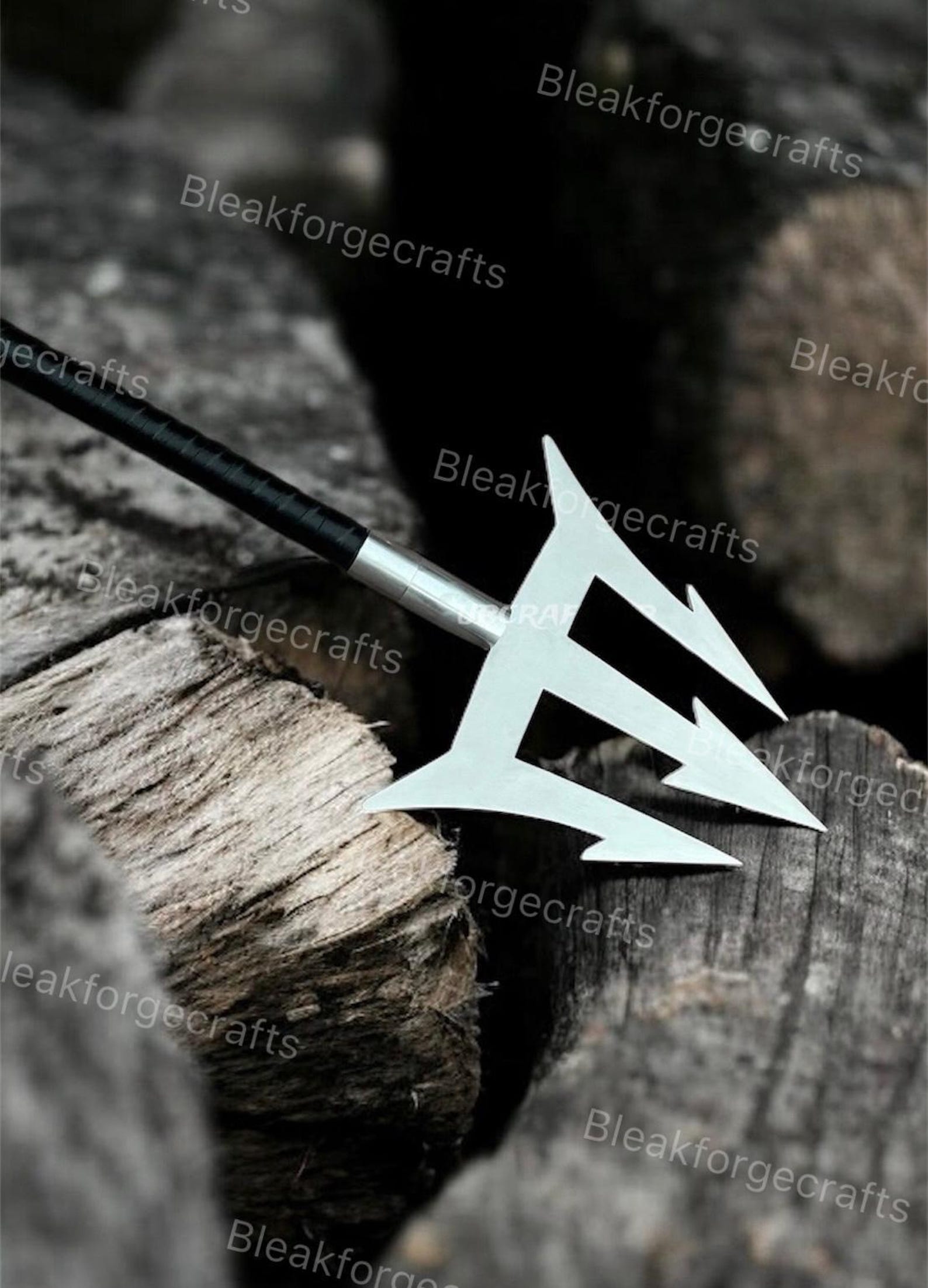 Handmade Poseidon Trident: J2 Steel & Leather Wrapped - 6.5, Gift for ...