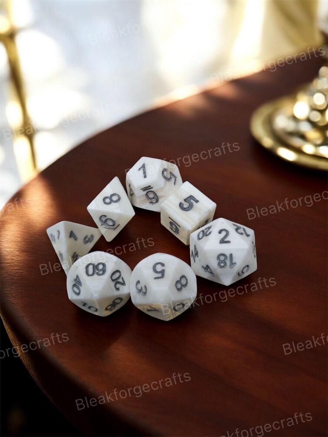 Luxury Buffalo Bone Dice Set | Artisan-made Large 7-piece Dnd Dice. - Etsy