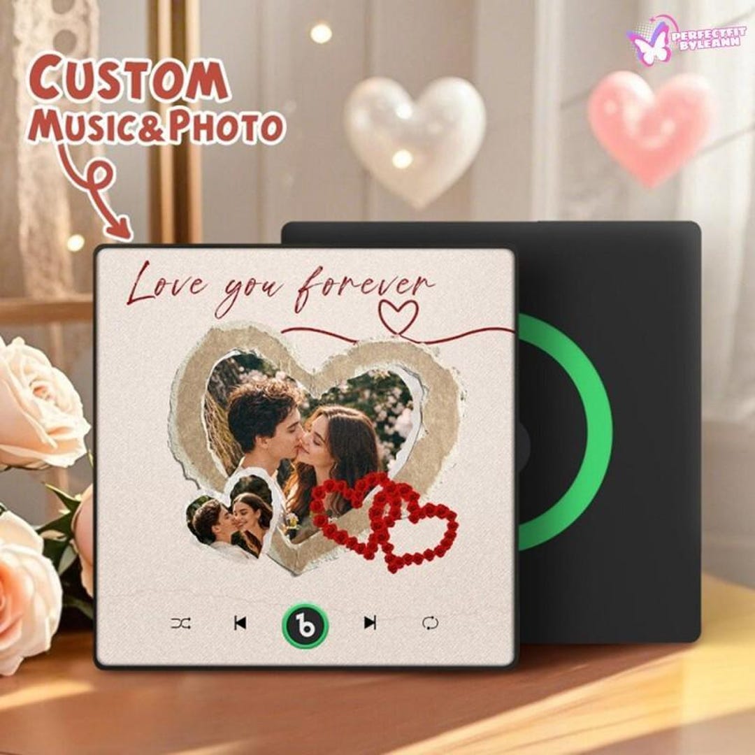 Custom Photo Album Magnet With Your Text, Personalized Song Magnet ...