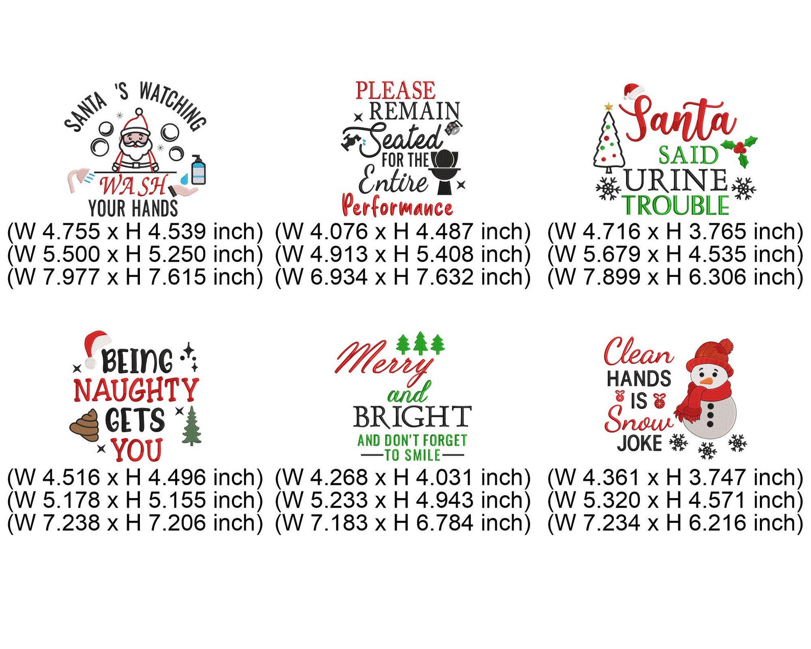 Funny Christmas TP Embroidery Bundle, Holiday Toilet Paper Stitch ...