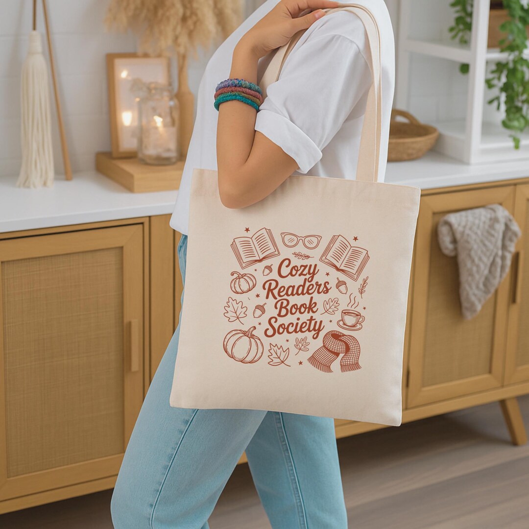 Book Tote Bag for Readers and Book Lovers - Cozy Fall Bookish Gifts ...