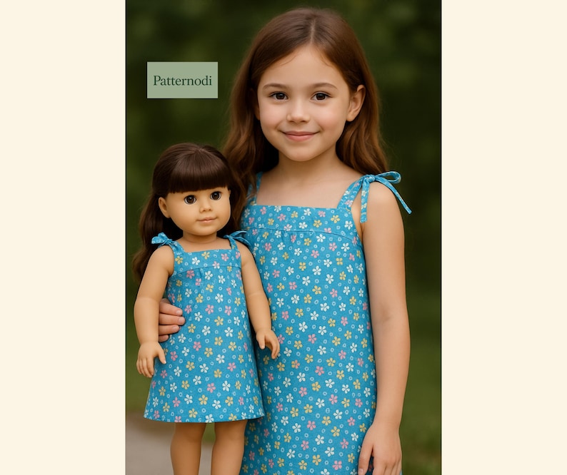 Girl Doll Dress PDF Sewing Pattern A4 Matching Sundress Tutorial ...