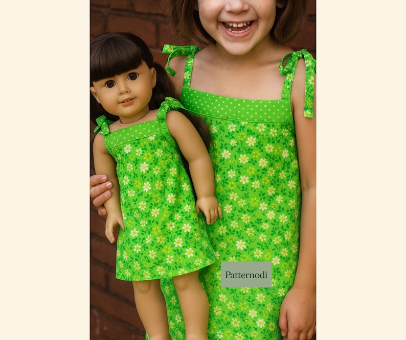 Girl Doll Dress PDF Sewing Pattern A4 Matching Sundress Tutorial ...