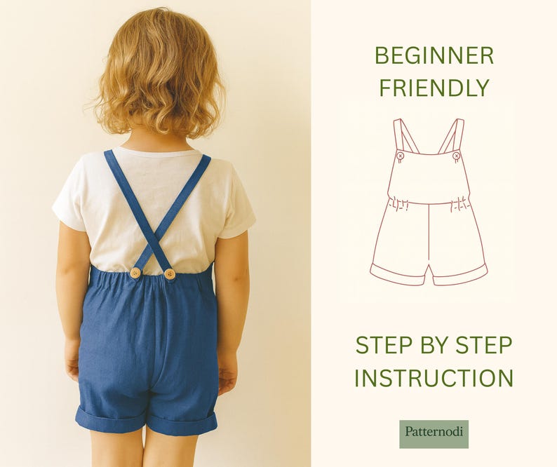 Baby Romper Pattern PDF A4 Short Overalls Sewing With Beginner Unisex ...