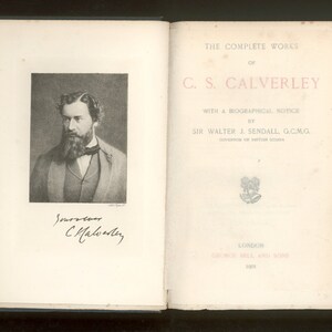 Charles Stuart Calverley, Complete Works, the First Edition, Poetry in ...
