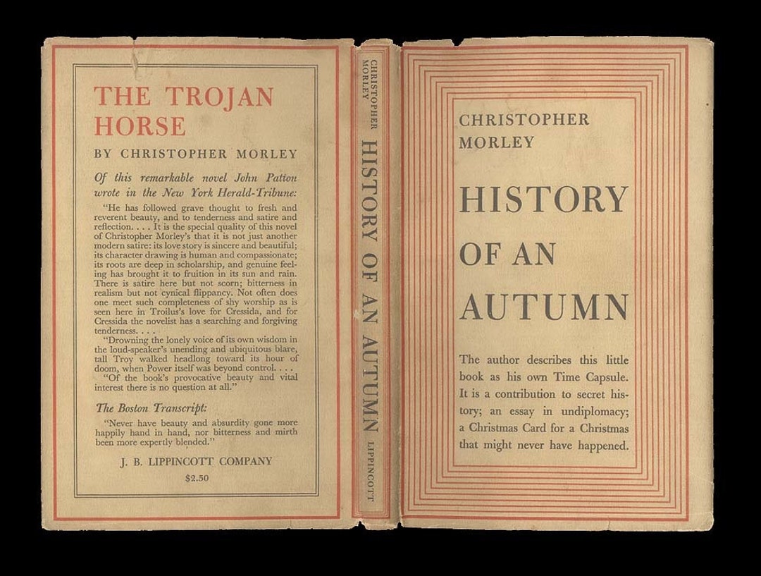 Christopher Morley: History of an Autumn, a Personal Memoir. 1938 Book ...
