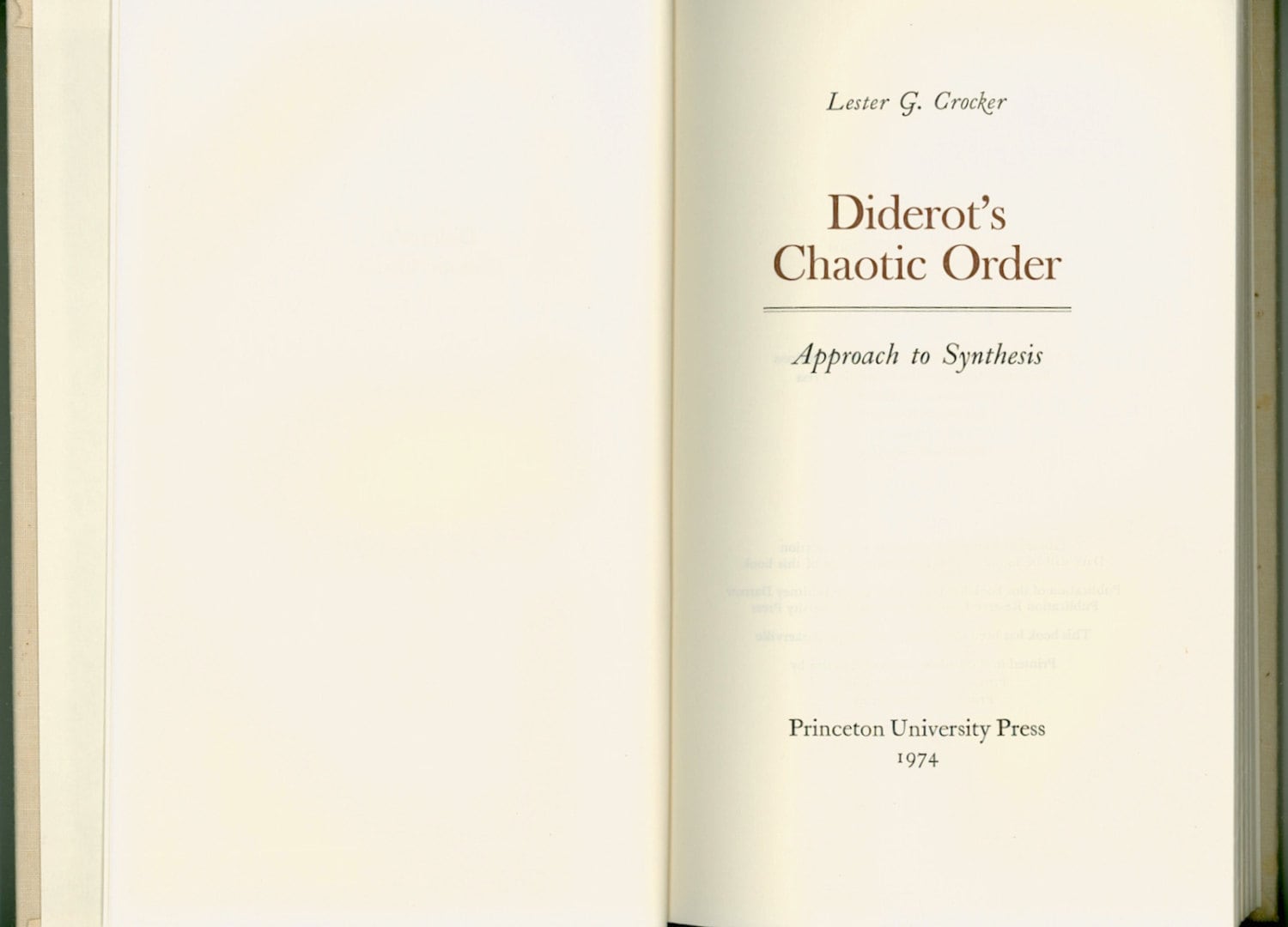 Diderot's Chaotic Order Approach to Synthesis by Lester - Etsy