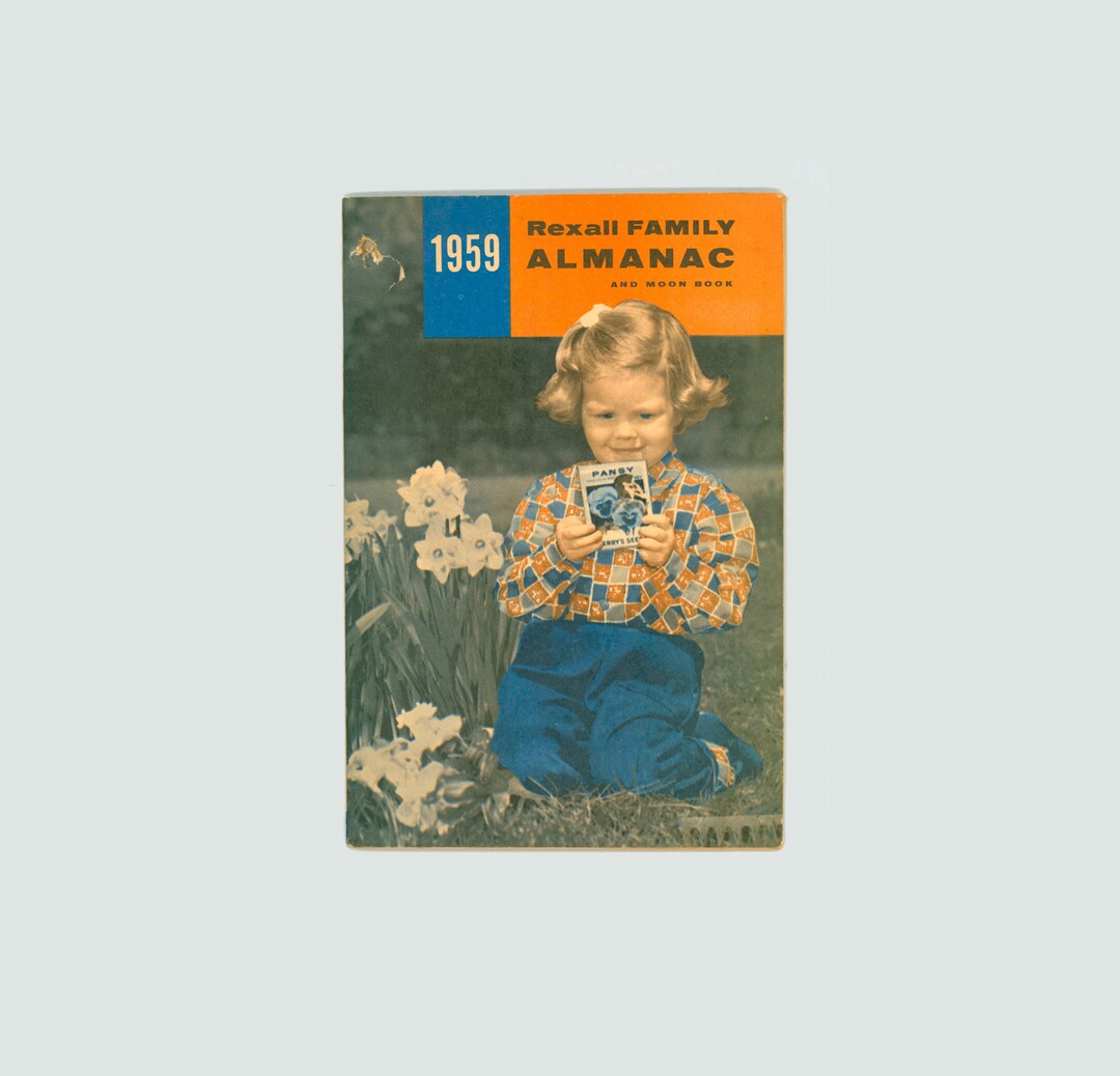 Rexall Drug Store, 1959 Rexall Family Almanac & Moon Book, Little Girl ...