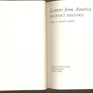 Rupert Brooke, Letters From America, Preface by Henry James. 1988 ...