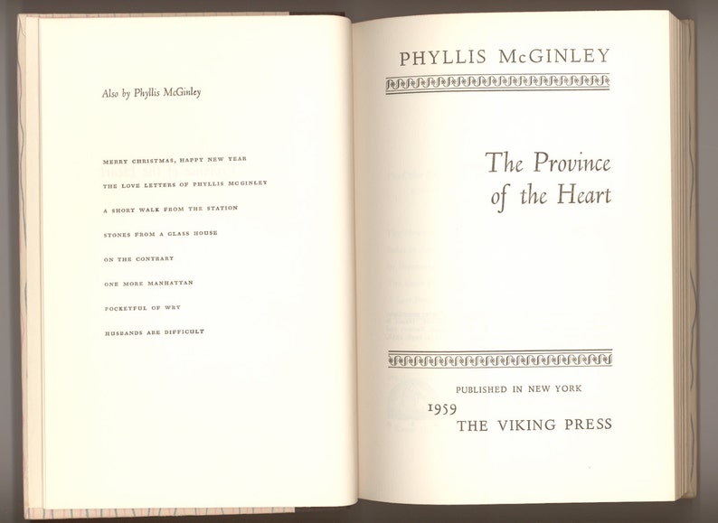 Poet Phyllis Mcginley the Province of the Heart 2nd - Etsy