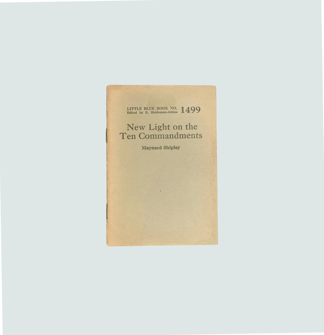 New Light on the Ten Commandments - Little Blue Book No. 1499 - 1929 - Etsy