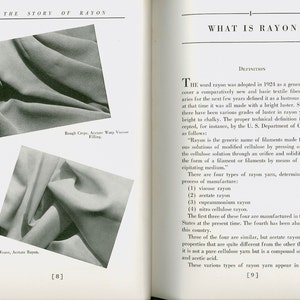 The Story of Rayon, Third Edition Published 1937 by the Viscose Company ...