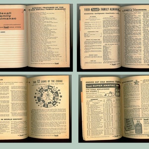 Rexall Drug Store, 1959 Rexall Family Almanac & Moon Book, Little Girl ...