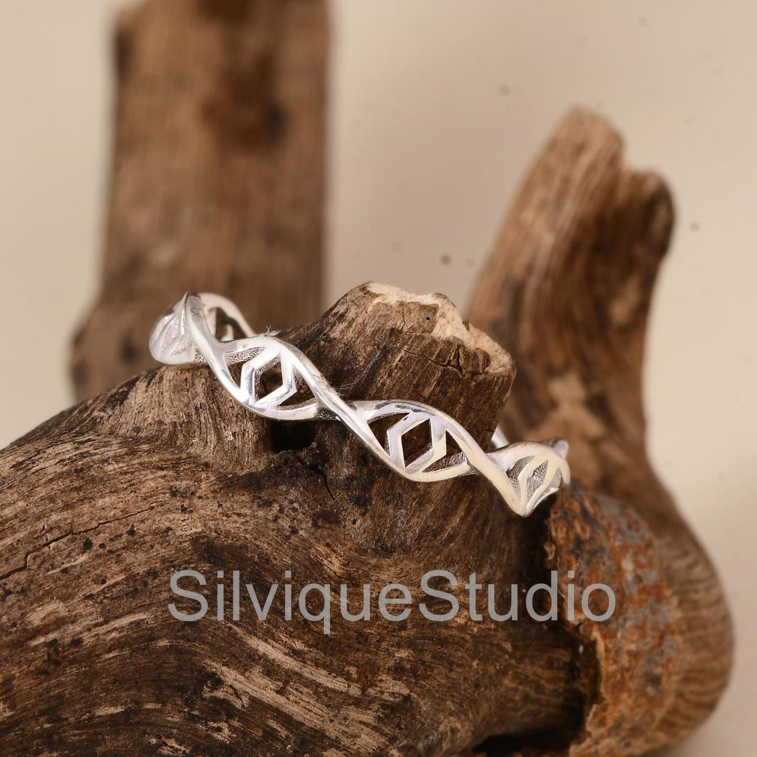 Sterling Silver DNA Helix Ring – Infinity Plain Ring – Handmade ...