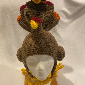 Adult Size Silly Turkey Pom-pom Thanksgiving Beanie Hat - Etsy