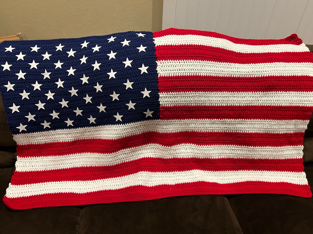Crochet American Flag Afghan - Etsy