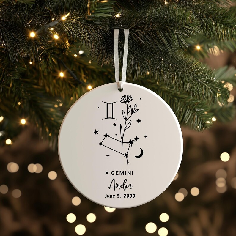 Astrology Zodiac Ornament, Unique Zodiac Keepsake Ornament, Zodiac ...