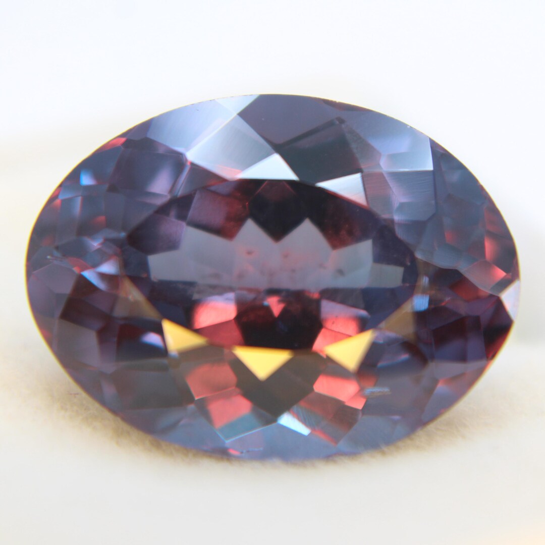 11 Ct Lab Alexandrite Oval Color Change Eye Clean Loose Gemstone Gift ...