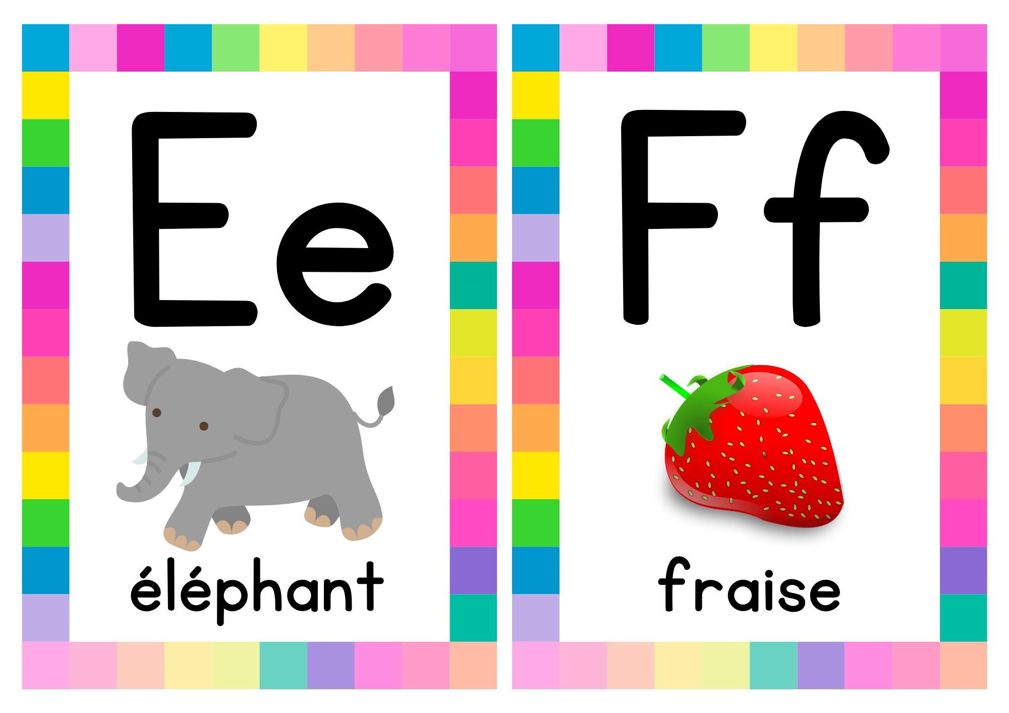 DIGITAL - French Illustrated Alphabet Printable – 2 Letters per Page ...