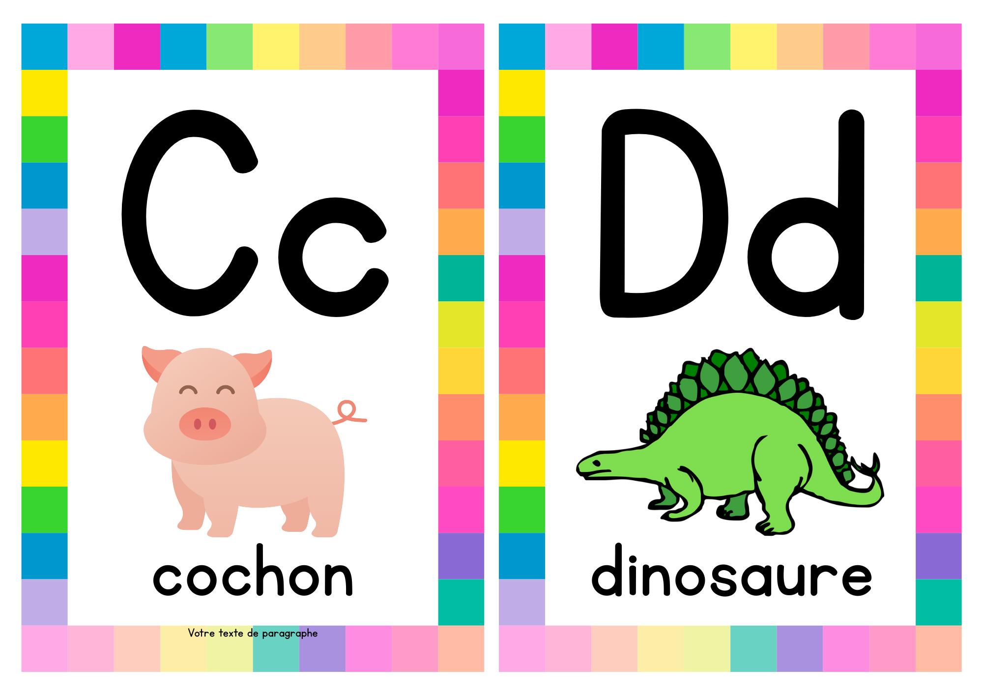 DIGITAL - French Illustrated Alphabet Printable – 2 Letters per Page ...