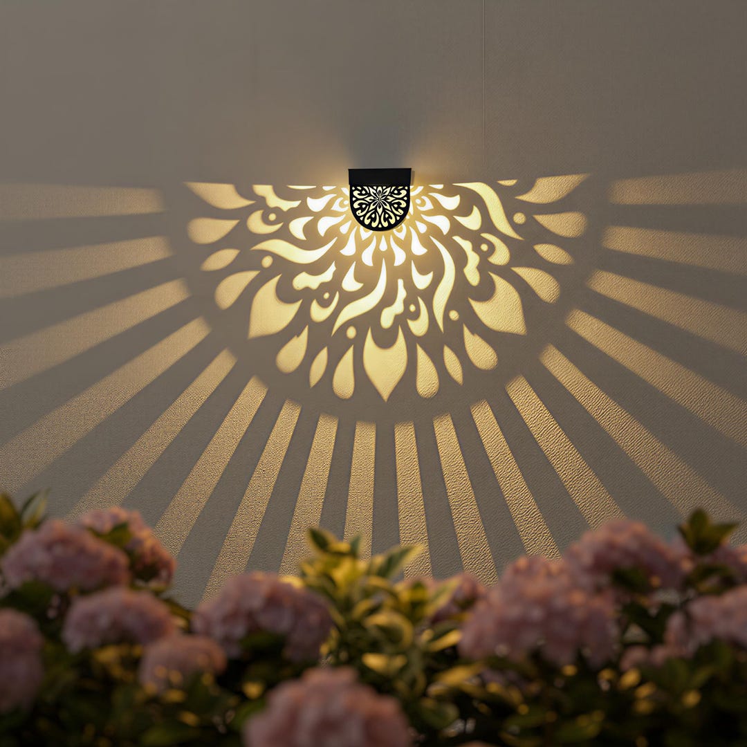 Blooming Flower Solar Powered Outdoor Waterproof LED Wall Lights ...
