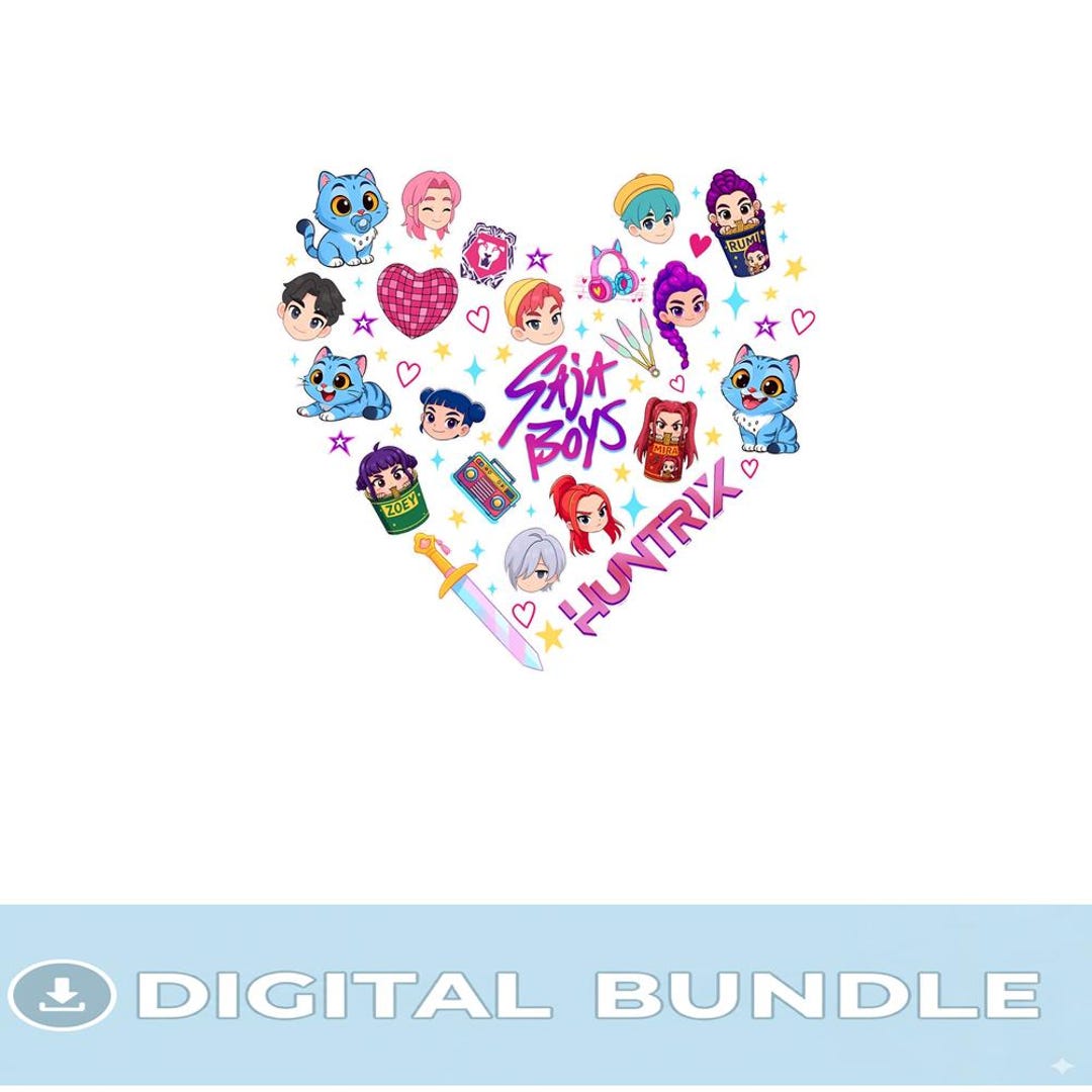 Kpop Demon Hunters Heart PNG, Kpop Huntrix and Saja Boys Png, Huntrix ...