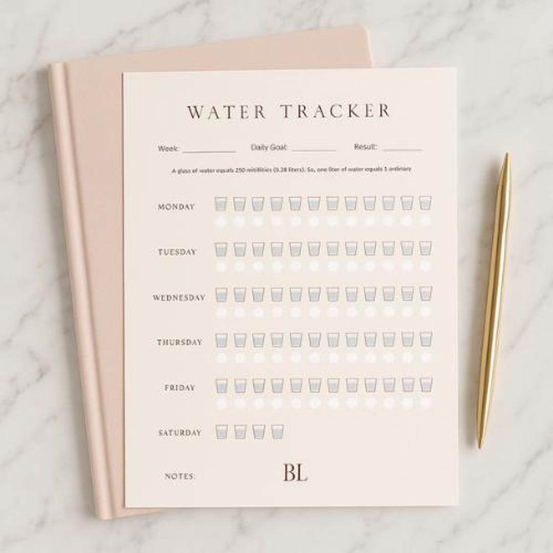 Weekly Water Tracker Printable | Minimalist Wellness Planner (PDF) - Etsy