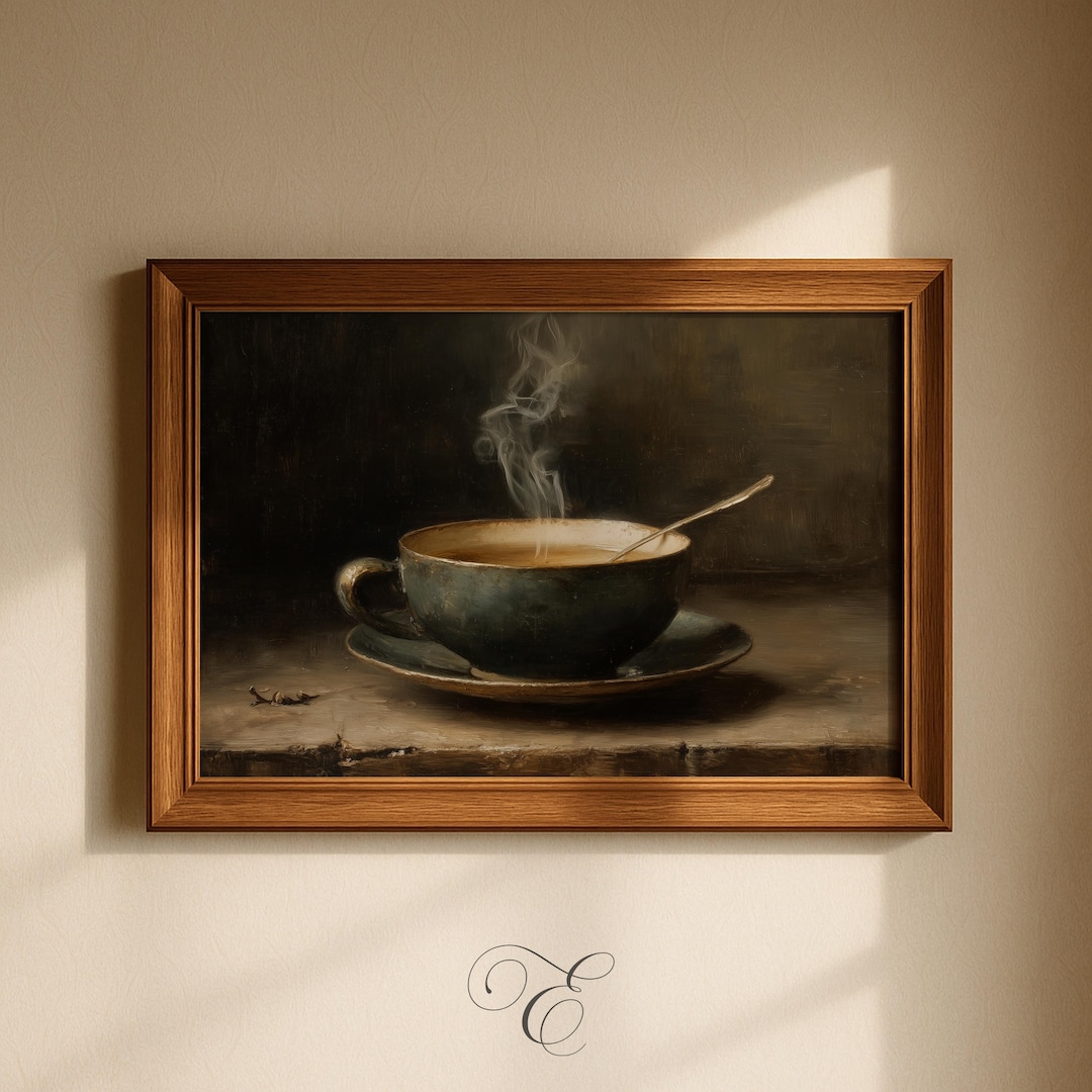 Rustic Ceramic Teacup Painting, Cozy Still-life With Steam Scene ...