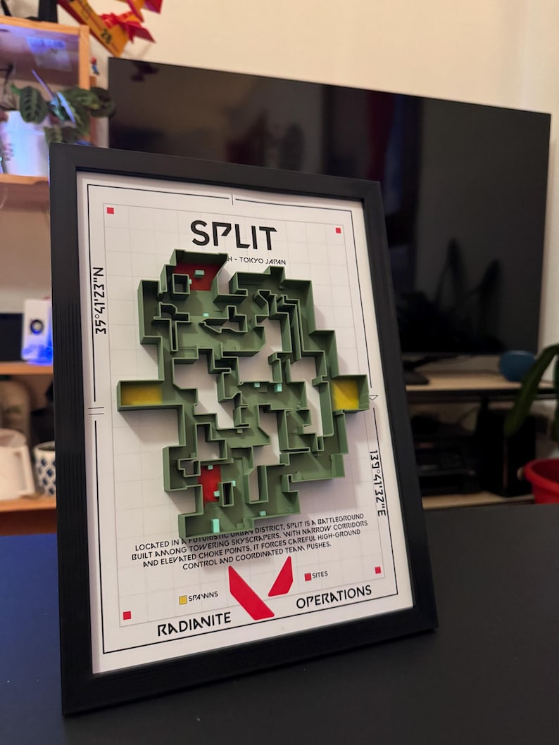 3D Split Map – Valorant-inspired Model | Gaming Wall Art | Gift for ...