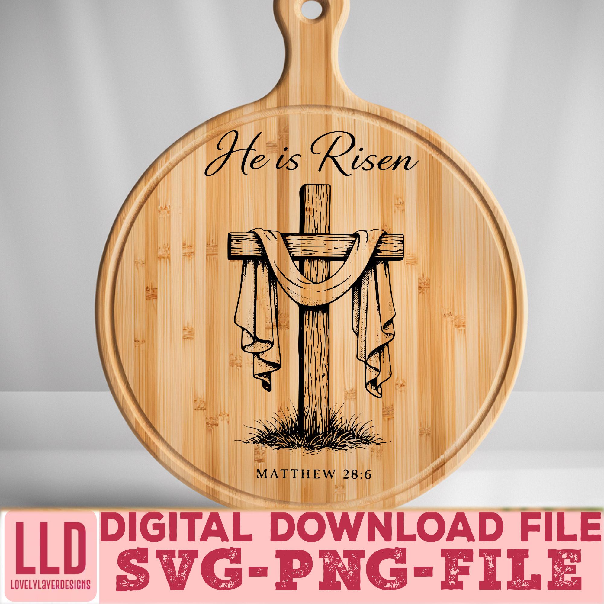 Easter Cross Cutting Board SVG PNG, Christian Charcuterie Laser ...