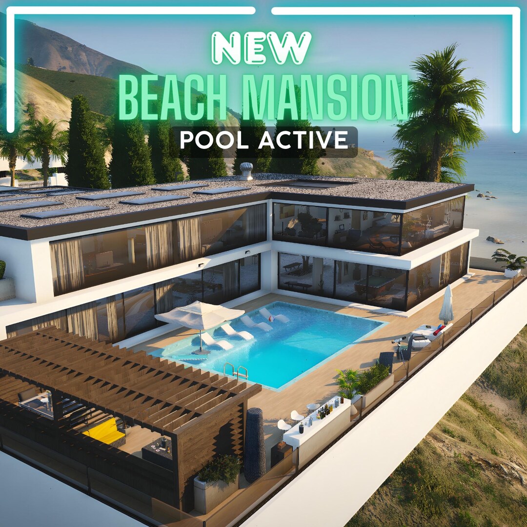 Fivem New Beach Mansion MLO | Oceanfront Luxury Villa | Modern Pool ...