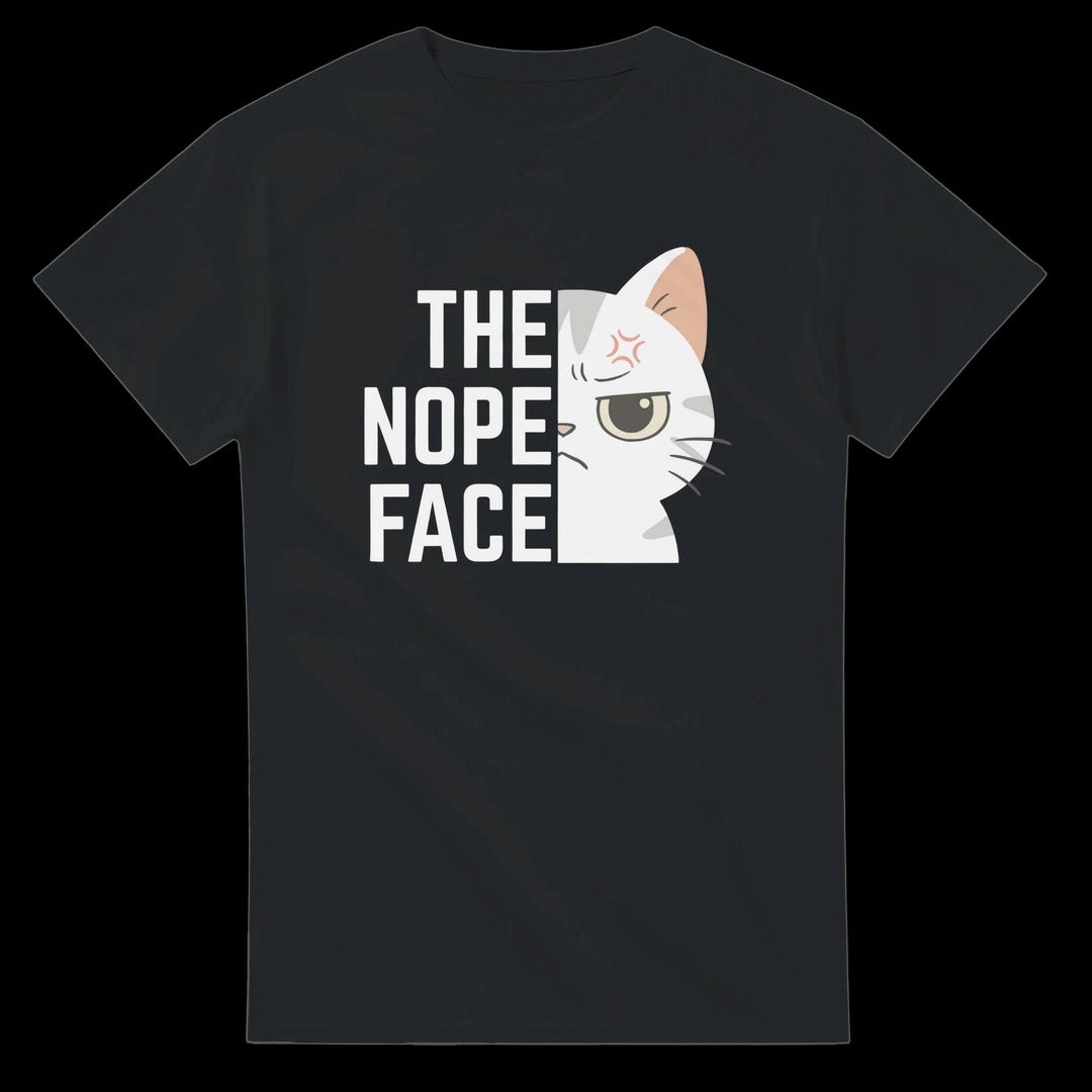 The Nope Face Funny Cat Unisex T-shirt | Anime Style Design - Etsy